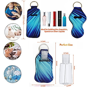 BATUMEYE Gift Set for Woman with Card Holder, Wristlet Lanyard,Pom Pom Ball,Travel Bottle Holder(Blue)