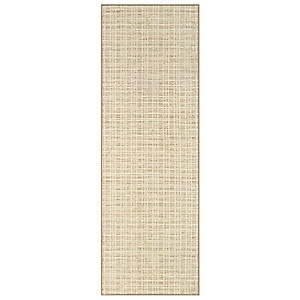 COZYLOOM Area Rug 2x6 Modern Runner Rug Abstract Entryway Runners Indoor Low Pile Lines Printed Hallway Runners Aesthetic Minimalist Bedroom Bedside Runner Rug Non-Slip Laundry Kitchen Runner Yellow