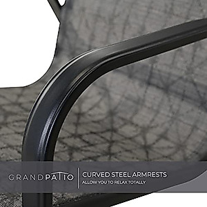 Grand patio Outdoor Mesh Sling Rocking Chair, Steel Rocker Chair Seating Outside for Front Porch, Garden, Patio, Backyard (Black&Grey Plaid 1PC)