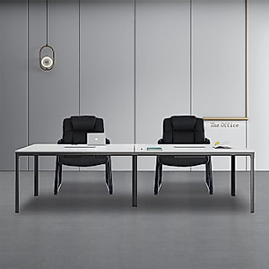 CLATINA Big & Tall 400 lb Waiting Room Guest Executive Chair with Bonded Leather Padded Armrest Modern Style with Sled Base and Solid Metal Frame for Office Reception and Conference (Black-B(A))