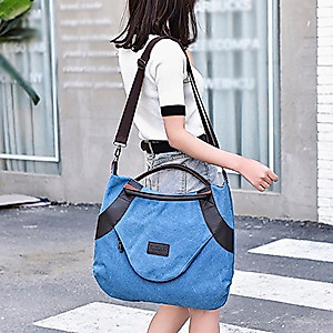 HunYUN 2020 New Women Totes Retro Women's Canvas Zipper Shoulder Bags with Corssbody Bag&Handbag The Tote Bag