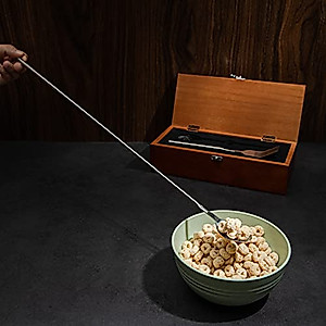 Funny Gag Gift Long Handle Extendable Fork & Spoon Set, Stocking Stuffer, Telescopic Extendable Dinner BBQ Stainless Steel Flatware Cutlery Meat Grill Barbeque, Novelty Grilling Parties - Extends 25"!