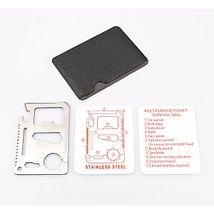 Stainless Steel 11 in 1 Beer Opener Survival Card Tool Fits Perfect in Your Wallet (10 pack)