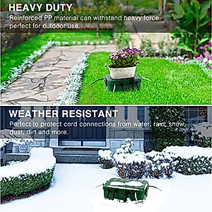 Flemoon IP54 Waterproof Electrical Box, Big Outdoor Plug Cover Weatherproof, Protect Outdoor Outlet, Timer, Extension Cord, Power Strip, Pool Pump, Fountain, String Light, Holiday Decoration, Green