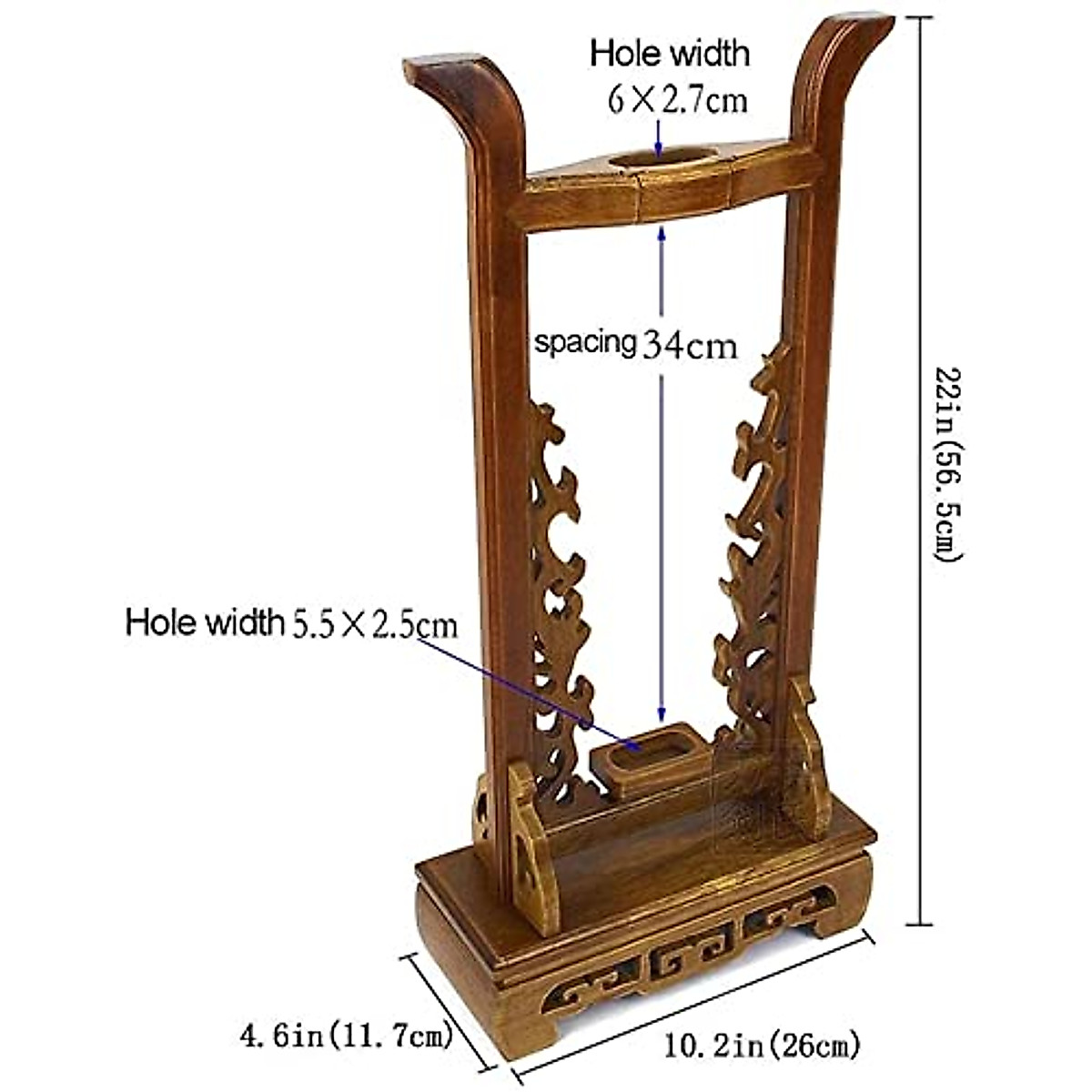 LUCKNIGHT Display Stand Vertical Sword Holder Wood Sword Rack Samurai Sword Stand Display Stand Sword Stand