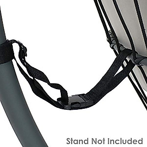 Sunnydaze Oliver Hanging Egg Chair with Seat Cushions - Bohemian Black Resin Wicker Hanging Chair with Collapsible Nylon Rope Back and Gray Polyester Cushions - 48-Inch