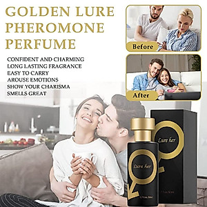 MQQ Lure Her Perfume para hombres, Colonia de feromonas doradas para hombres Atraer mujeres, Romantic Glitter Perfume, 1.0 Count