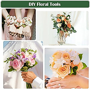 PAXCOO Floral Arrangement Kit with Green Tape and Wire, Boutonniere Flower pin, Wire Cutter for Wreath Making Supplies
