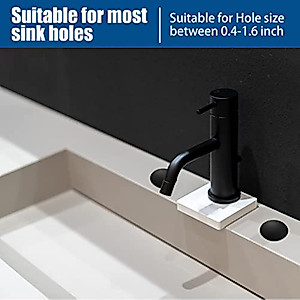 4 Pcs 2 Inch Kitchen Sink Hole Cover Faucet Hole Cover Stainless Steel Kitchen Sink Tap Hole Plate Stopper Cover Blanking Metal Plug (Matte Black)