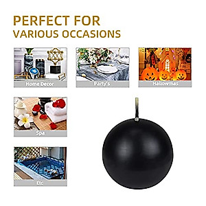 Zest Candle 12-Piece Ball Candles, 2-Inch, Black