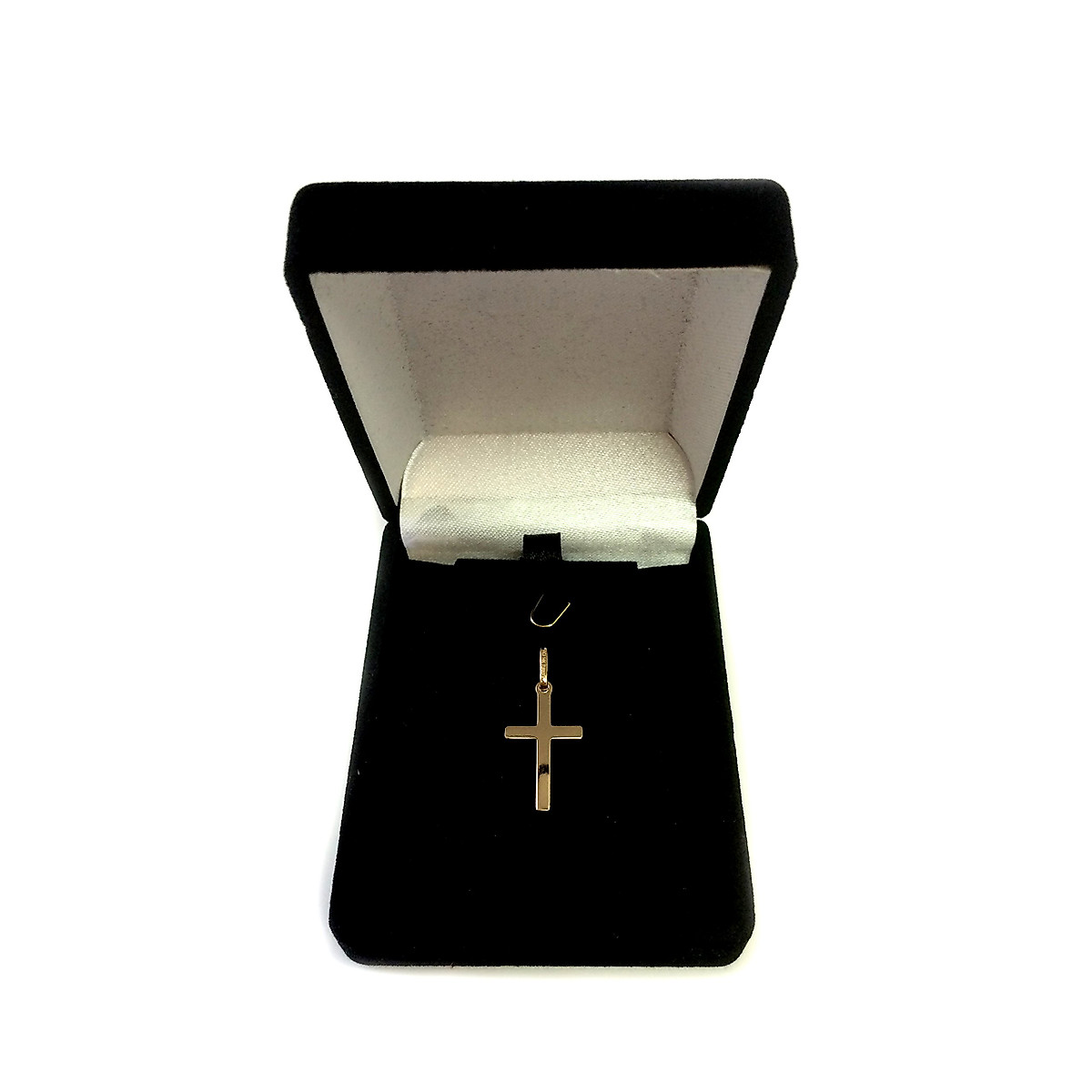 Jewelry Affairs 14k Yellow Gold Shiny Square Flat Style Unisex Cross Pendant