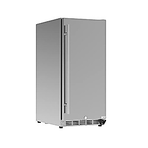 HCK 3.18 cu. ft. 15 Inch 90 can Commercial Grade Built-in Indoor/Outdoor Beverage Fridge with Stainless Steel Door for Soda and Beer, Chills Drinks with 3 Shelves