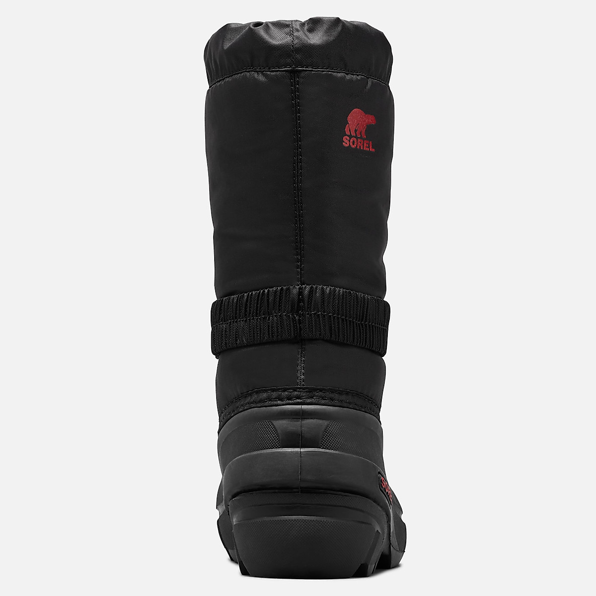 Sorel Snow Boot, Black X Bright Red Youth, 4 US Unisex Big Kid