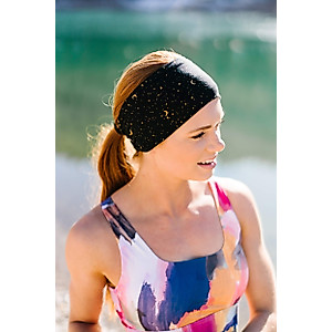 Maven Thread Lunar 2 Pack, Women's Workout Headbands, Wide Headbands for Women, 4" Thick Non Slip Sweatbands for Exercise, Gym hairband Athletic Workouts and Yoga, Black