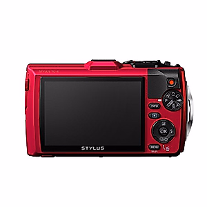 Olympus TG-4 16 MP Waterproof Digital Camera with 3-Inch LCD (Red) - International Version