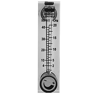 Gas Flowmeter, LZM-6T Panel Type Rotor Adjustable Knob Liquid Flowmeter 2-20LPM/4-40SCFH Measurement Range Gas Meter Flowmeter Brass Female BSP1/4 for Measuring Controlling Gas