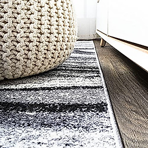 JONATHAN Y SEU207A-5 Viscon Abstract Marble Contemporary Indoor Area-Rug Casual Contemporary Easy-Cleaning High Traffic Bedroom Kitchen Living Room Non Shedding, 5 X 8, Light Gray/Black