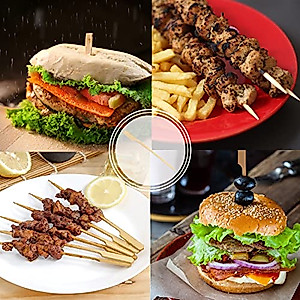 Bamboo Paddle Picks 200 PCS 10Inch Bamboo Kabob Skewers Wooden Skewer Sticks Grill Skewers BBQ Sticks Cocktail Picks for for Drinks Appetizers BBQ Fruit Kabobs Barbeque Snacks