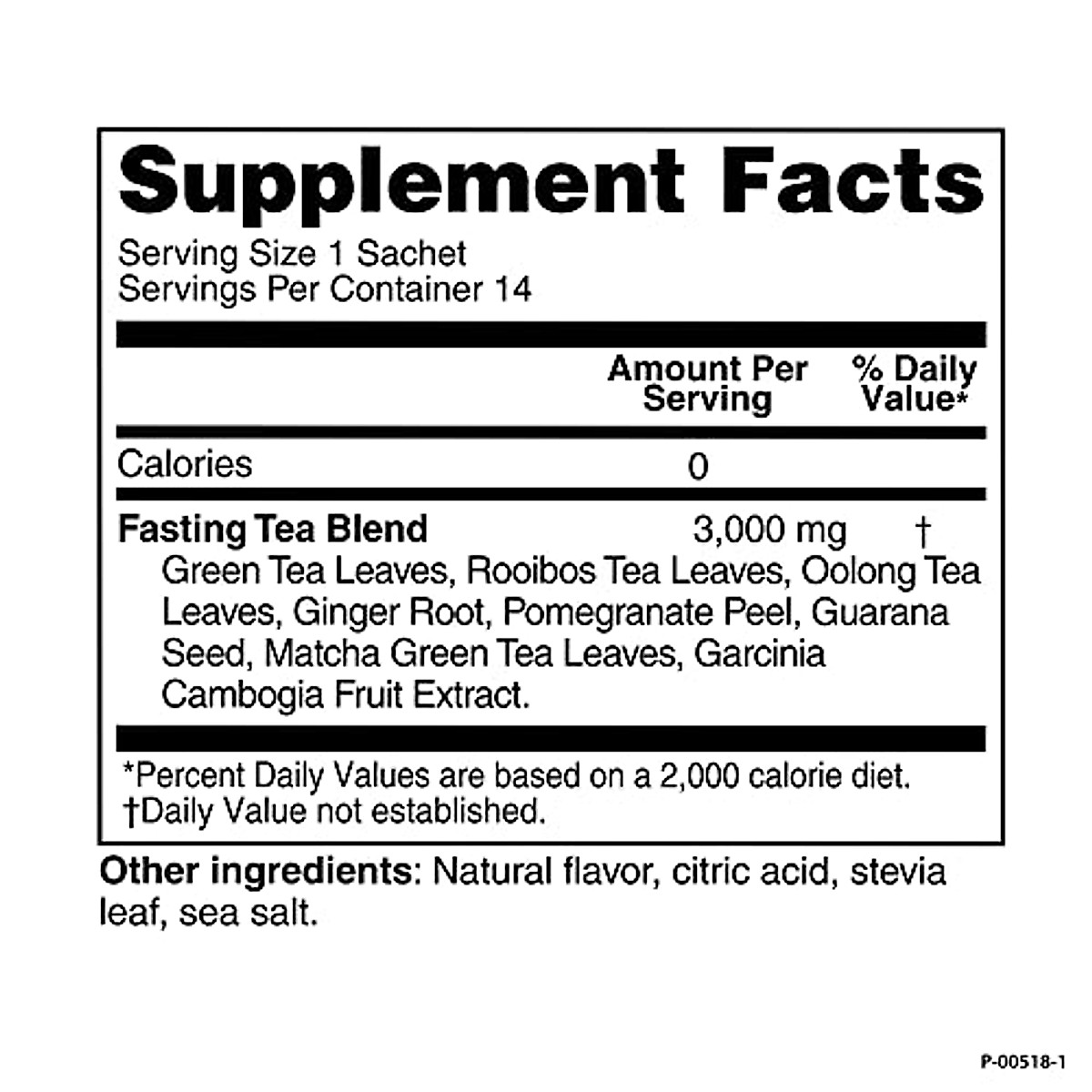 Fasting 16:8 Intermittent Fasting Individual Tea Bags - 0 Sugar - 0 Calories - Vegan - Gluten & Diary Free - 14 Count - Pantry Friendly, Brown