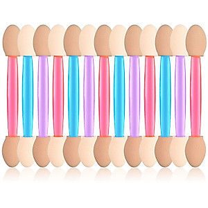Eyeshadow Applicators,MORGLES 50Pcs Disposable Eyeshadow Brushes Dual Sides Eye Shadow Sponge Applicators (Pink,Purple,Blue)