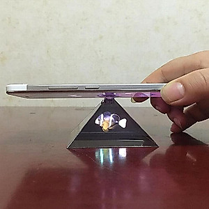 1 Piece 3D Hologram Display Pyramid 3D Hologram Projector Video Pyramid Stand for Smart Mobile Phone, Product Display, Animated Characters, Personal Entertainment Durability and attraction