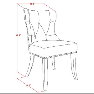 HomeStock East-West Furniture Renaissance Romance - A Dining Set of Two Excellent Kitchen Chairs Using Linen Fabric Doeskin Color and an Attractive Dining Table with Mahogany Finish