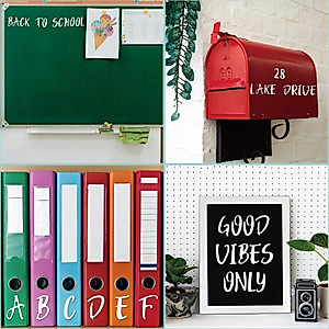 360 Pieces 10 Sheets Self Adhesive Vinyl Letter Number Stickers, Alphabet Number Stickers for Mailbox, Signs, Window, Door, Cars, Trucks, Home, Business, Address Number(White,2 Inch)