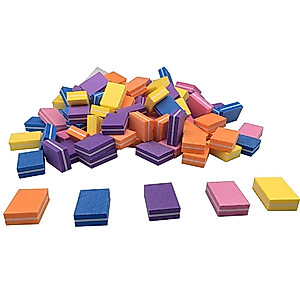 20pcs/lot Double-sided Mini Nail File Blocks Colorful Sponge Nail Polish Tool Washable Emery Board Professional Manicure Set Nail Care (Color : Purple)