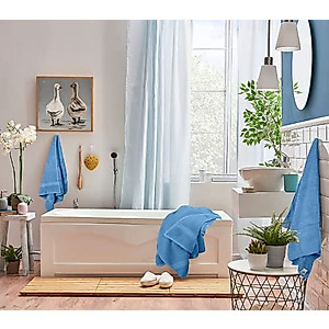 Mainstays Value 10-Piece Towel Set | 100% Light Terry Cotton (Office Blue)