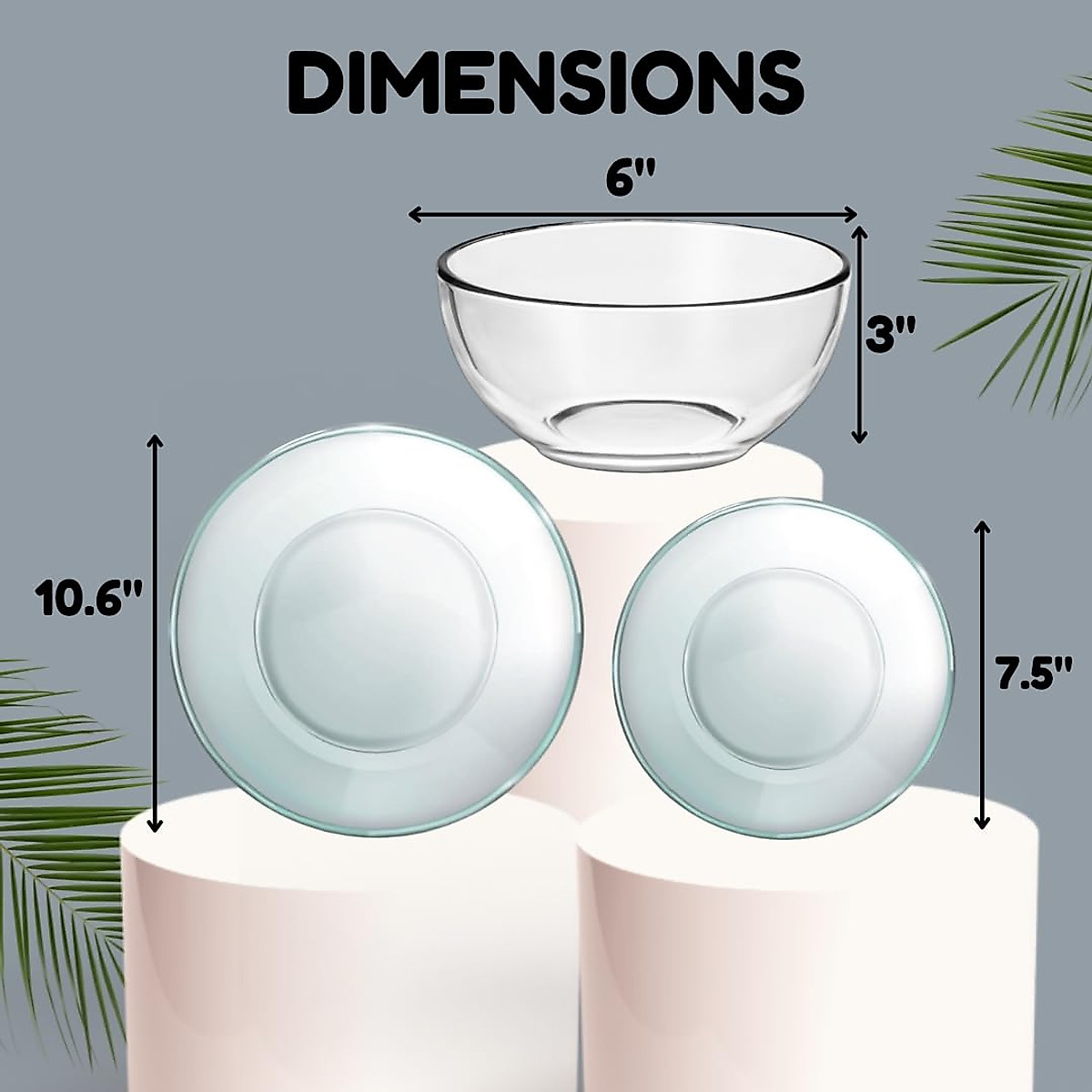 SEDLAV Round Clear Glass Dinnerware Set (12 Pieces)