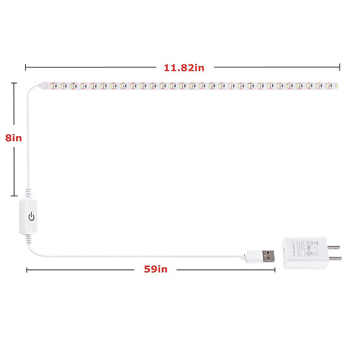 GELENZ Sewing Machine Light,30 LED Lighting Strip kit Cold White 6000k with Touch dimmer and USB Power,Fits All Sewing Machines (2pack)