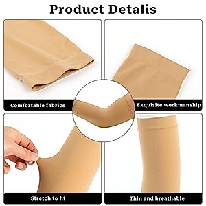 Mozeat Lens 2 Pairs Forearm Tattoo Cover up Sleeve Tattoo Sleeves for Women Forearm Tattoo Cover Sleeve Arm Sleeves for Women Men(Nude, 7.9 X 3.9 Inch)