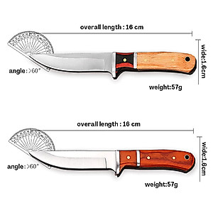 Ipretti Two 3-Inch Super Sharp Knife with PU Protective Sleeve,High Carbon Steel Durable Portable Wooden Handle Knife for Outdoor,Picnics,Kitchen Cooking(Meat,Fruits,Vegetables,Seafood)