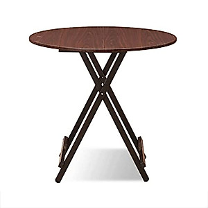 LIUZH Small Table Picnic Table and Chairs Small Table Portable Table Conference Table Folding Office Outdoor Round (Color : Black)