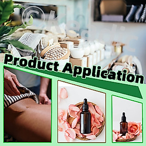 Keadic 24 Pack 1 Oz 2 Oz 4 Oz Glass Dropper Bottles Assortment Set with Tapered Eye Dropper & Black Cap Amber Round Boston Tincture Bottles for Massage Essential Oils Perfumes Liquids