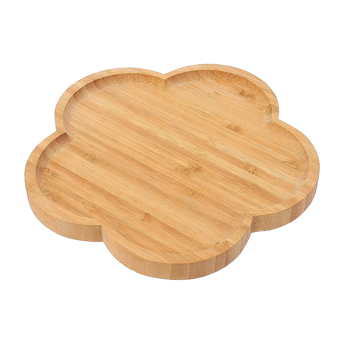 Hemoton Wood Serving Tray Flower Shaped Dessert Plate Food Tray Dinner Plate Serving Platter Appetizer Plates for Steak Fish Seafood Cooking Baking Yellow