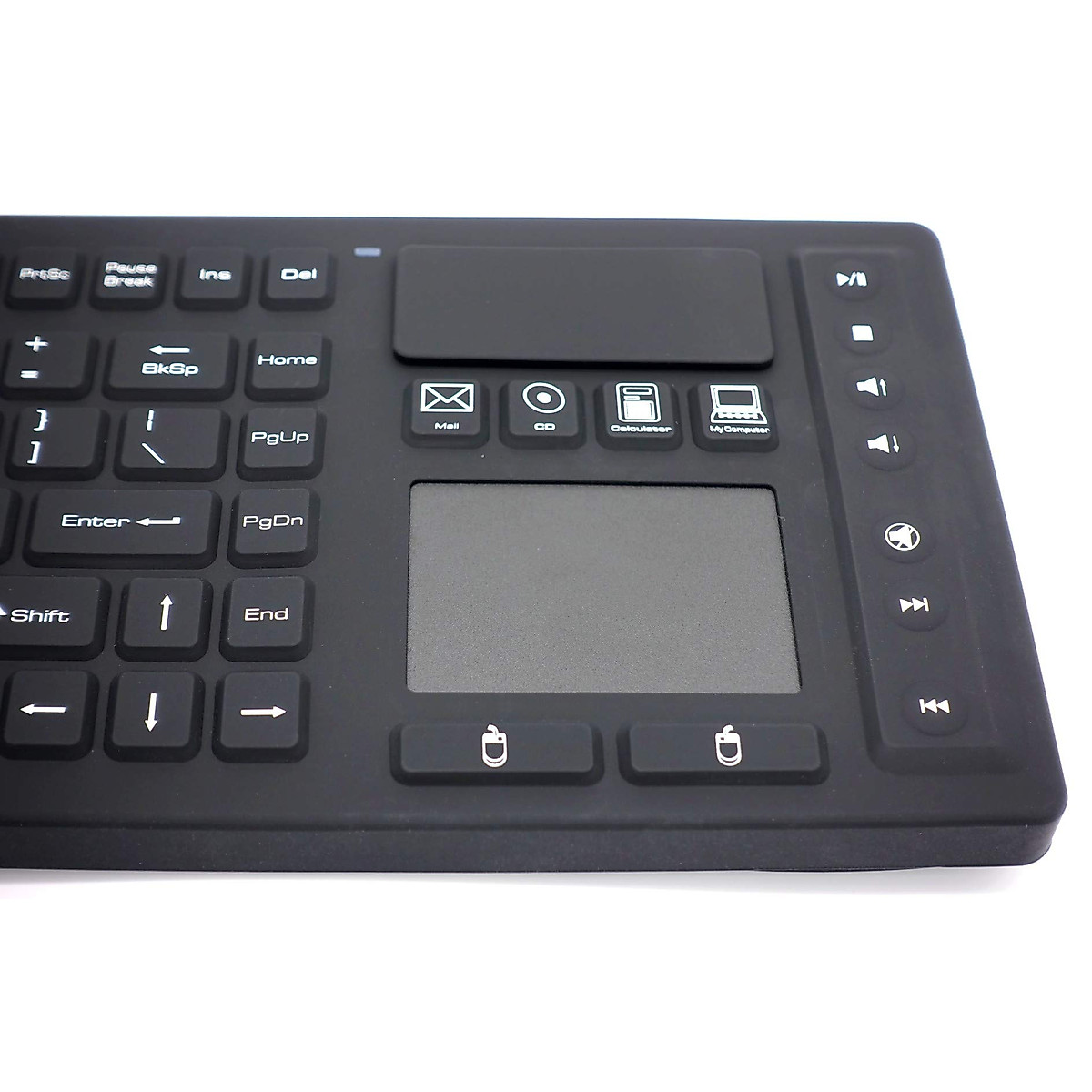 DSI RF Wireless Keyboard with Touchpad IP67 Waterproof Silicone Black TBK104