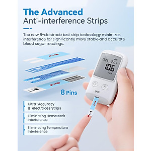 IMDK GLU-T1 Blood Glucose Test Strips for use with IMDK Diabetes Sugar Testing Meter (No Coding Required, 100 Count) White