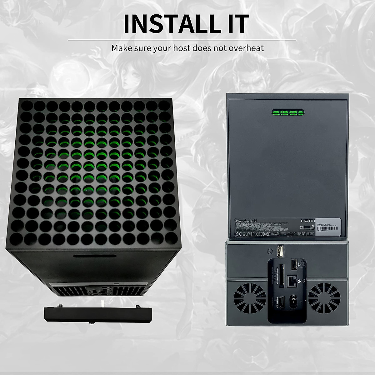 Console Cooling Fan Compatible for Xbox Series X USB External Cooler Turbo Temperature Control Fan Console Cooling System for Xbox Series X