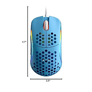 HK Gaming NAOS M Ultra Lightweight Honeycomb Shell Ambidextrous Wired RGB Gaming Mouse 12 000 cpi - 7 Buttons - 59 g (Naos-M, Blue)