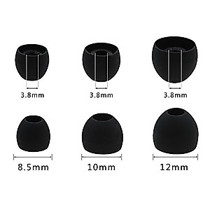 ALXCD Eartips Compatible with Galaxy S8 S8+ Note8 AKG Earbuds, S/M/L 3 Sizes 6 Pairs Soft Silicone Replacement Ear Tips for Samsung Galaxy S8 S8 Plus Note8 AKG Earbuds [6 Pair](Black)