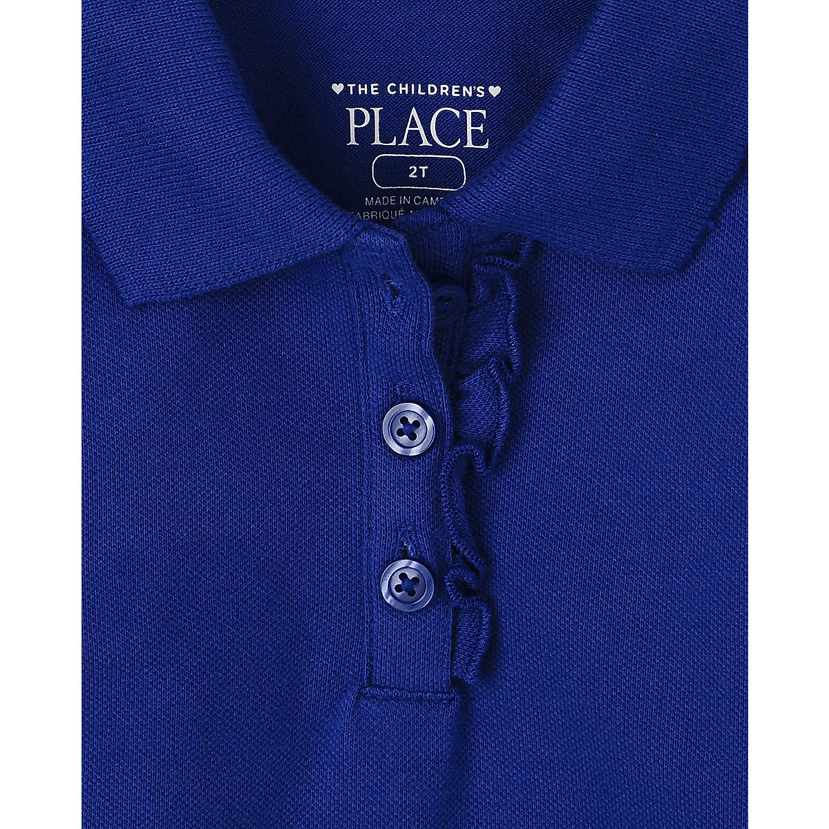 The Children's Place Baby Girls and Toddler Girls Short Sleeve Ruffle Pique Polo, Renew Blue, 3T