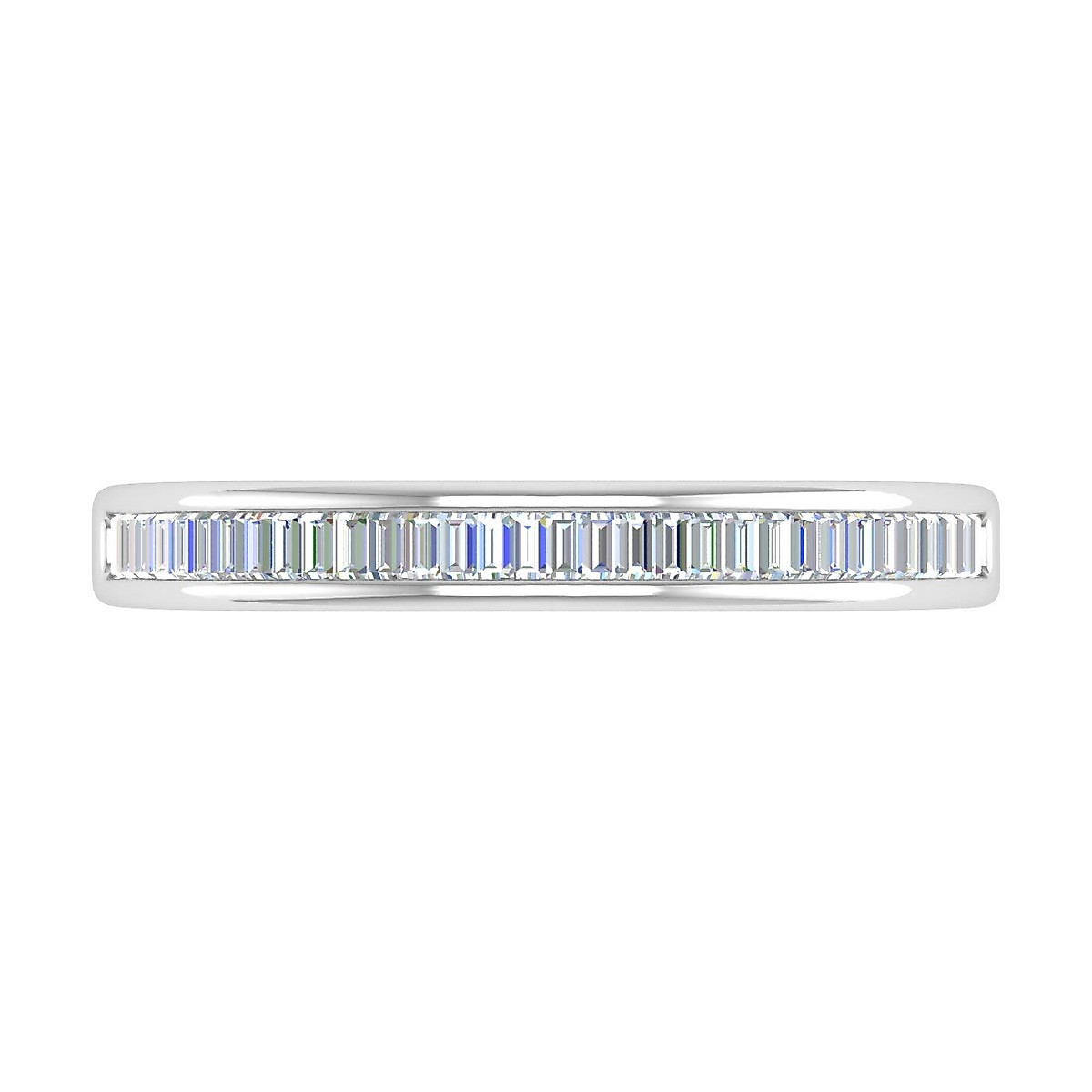 14K White Gold Channel Set Baguette Diamond Wedding Band (1/4 carat) (Ring Size 6)