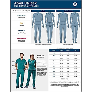 Adar Universal Unisex Scrubs - V-Neck Tunic Scrub Top - 601 - Navy - L