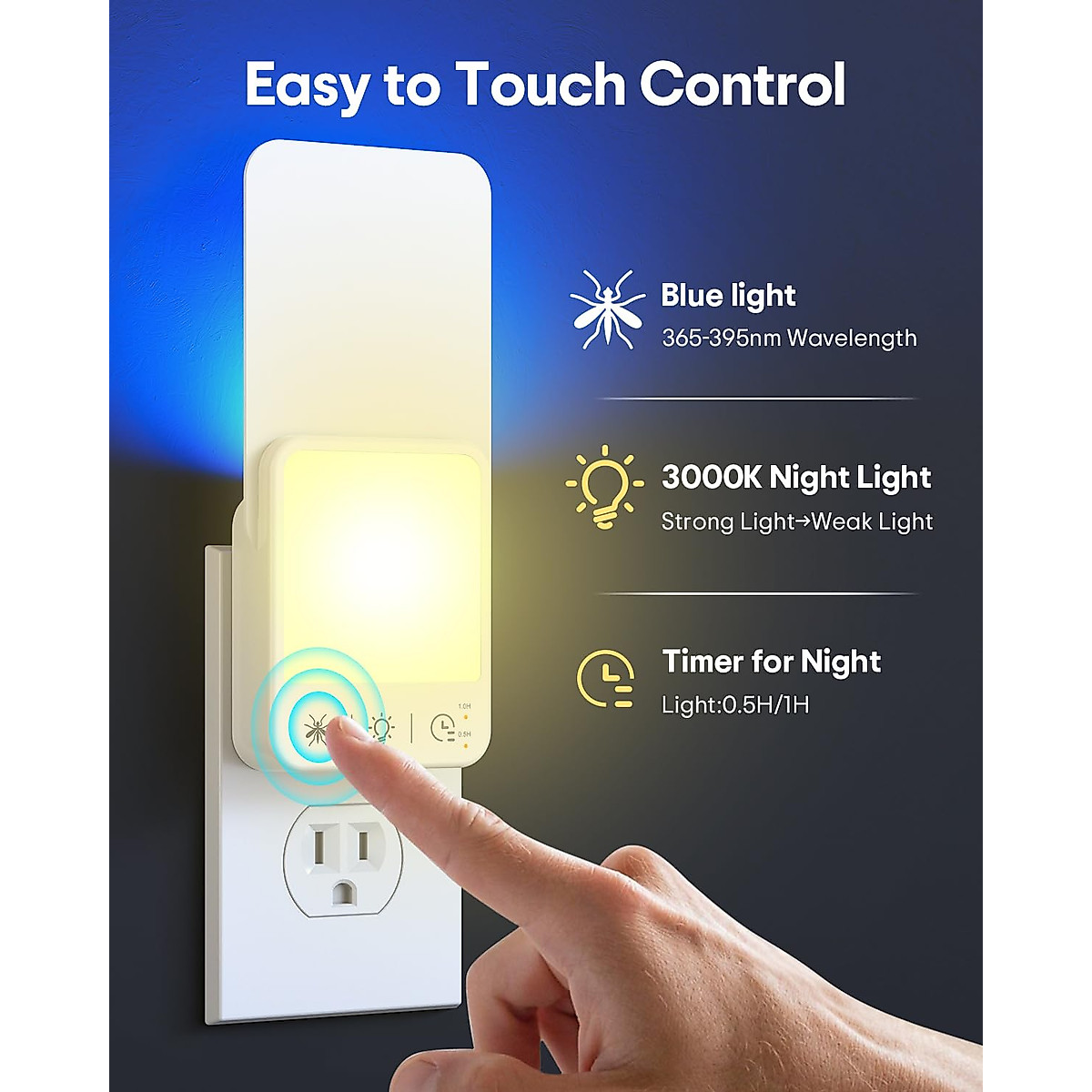 Fruit Fly Traps for Indoors, 2 in 1 Plug in Bug Catcher Indoor Flying Insect Trap with Warm LED Night Light and UV Attractant, Fly Traps Indoor for Home Fruit Fly Killer (1 Device + 6 Glue Cards)