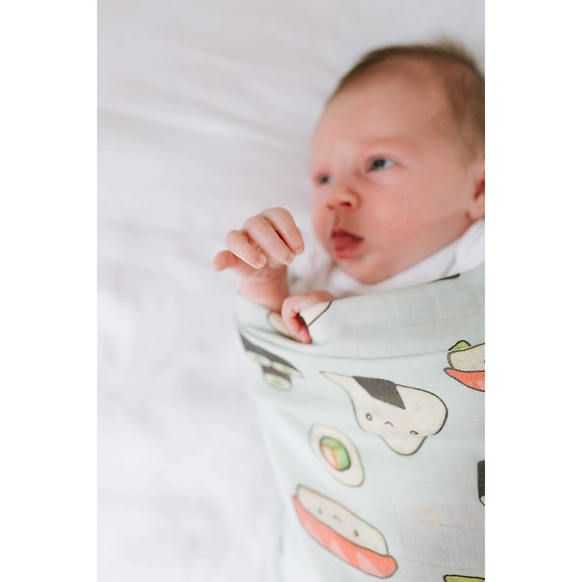 Loulou Lollipop Soft Baby Swaddle Blanket Muslin Wrap Receiving Blanket for Newborn to Toddler Girl and Boy, Large 47” by 47” - Sushi…