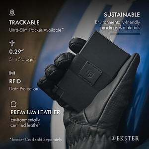 Ekster Senate Cardholder Wallet for Men | Slim Wallets for Men w/RFID Blocking Layer | Minimalist Wallet for Men w/Push Button for Quick Card Access | Card Wallet & Mens Wallet Slim (Nappa Black)