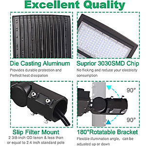 LED Shoebox Light Mounting Bracket Slip Fitter Accessory for LED Shoebox Parking Lot Light, Street Light, Commercial Area Road Lighting (Slip Filter Bracket)