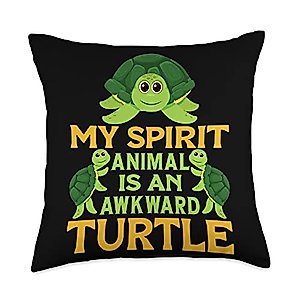 Turtle Lover and Turtle Design Lover Cute Turtle Design Throw Pillow, 18x18, Multicolor