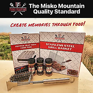 Commercial Quality Stainless Steel Grill Cleaning Brush and Scraper Tool Combo Brought to You by Misko Mountain Flavor Company